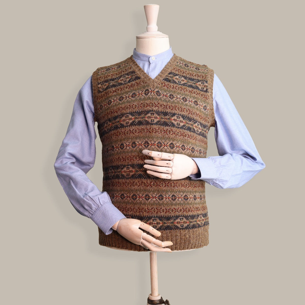 Fair Isle Slipover In Light Brown