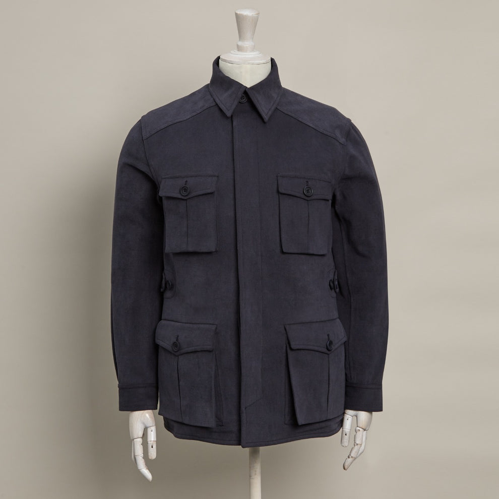 Heavy Drill Cotton Travel Jacket in Navy