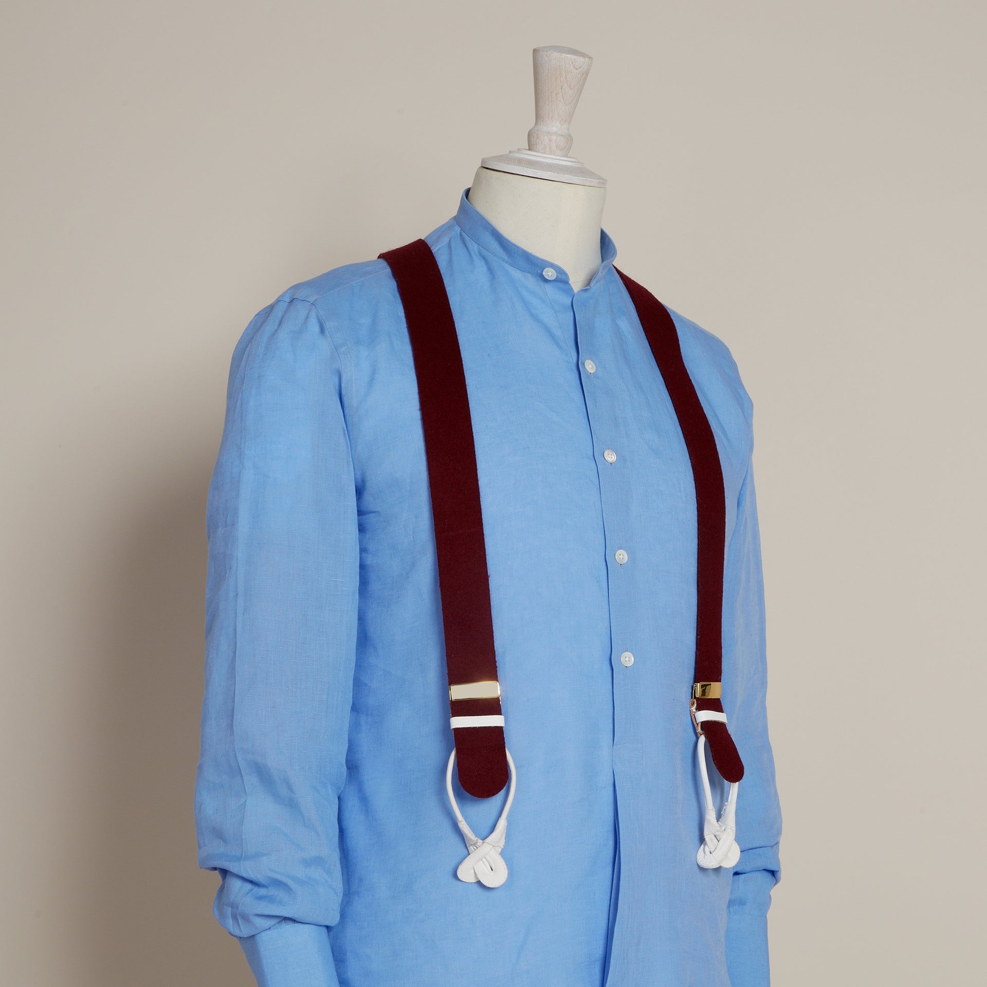 Handmade Felt Braces In Wine