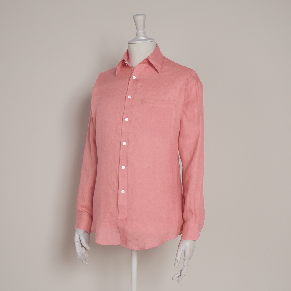 Classic Fit Linen Shirt in Antique Pink