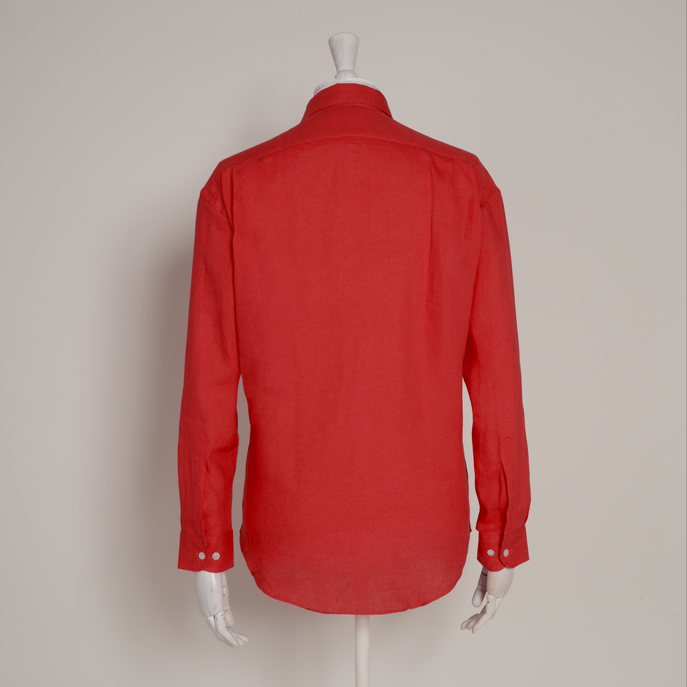 Classic Fit Linen Shirt in Red