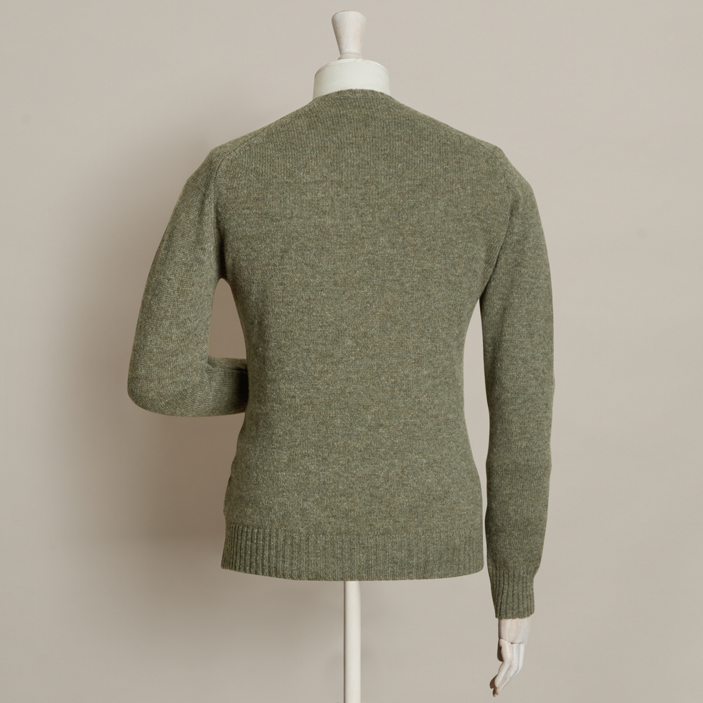 Shetland wool crew neck sweater