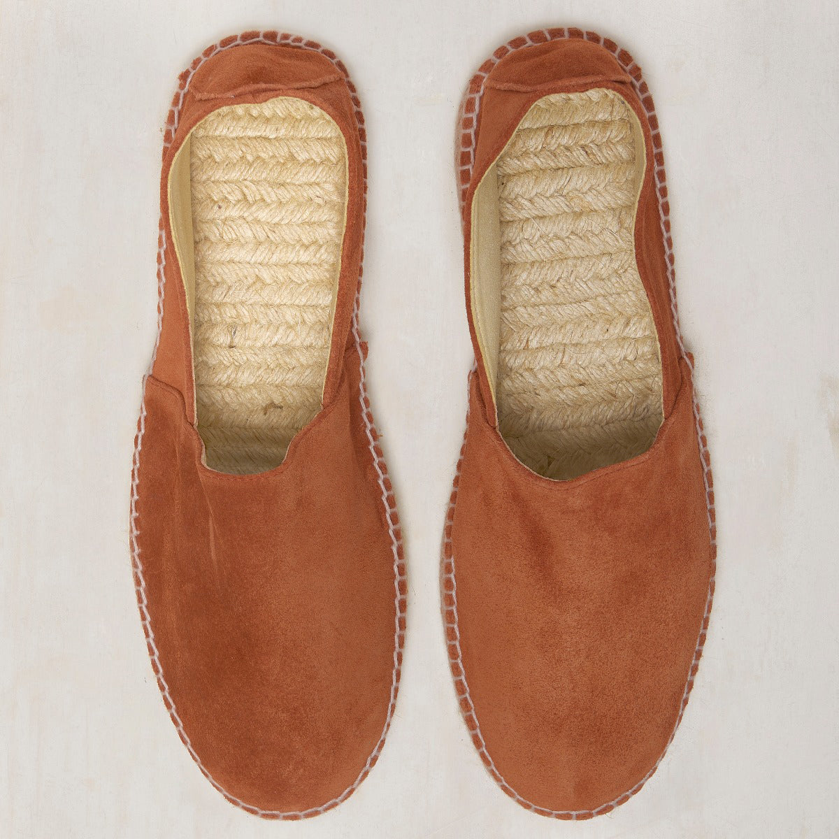 Suede Espadrilles With Rubber Sole In Rust
