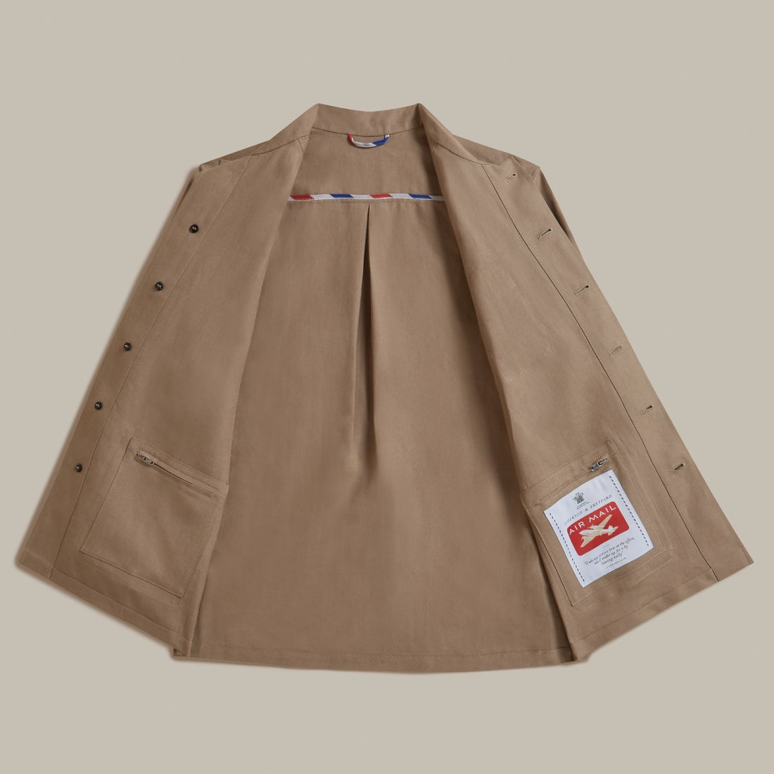 Air Mail Linen Work Jacket In Natural